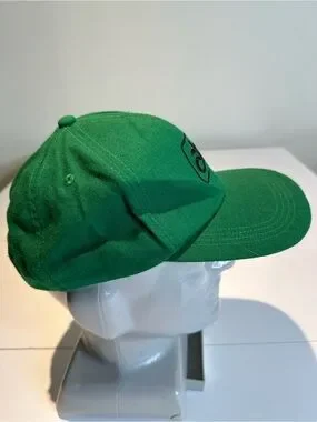 Accessories | Green Hat With Embroidered Black Logo | Poshmark